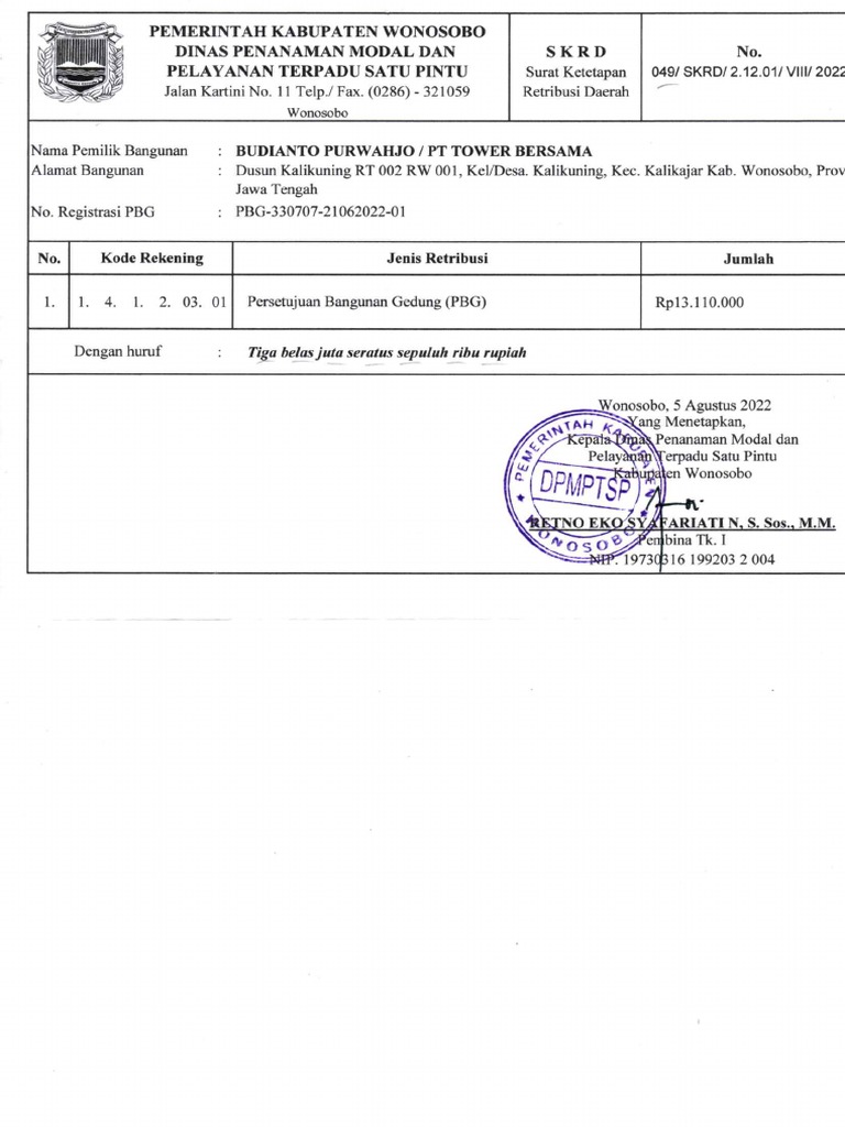 SKRD Kalikuning Wonosobo | PDF