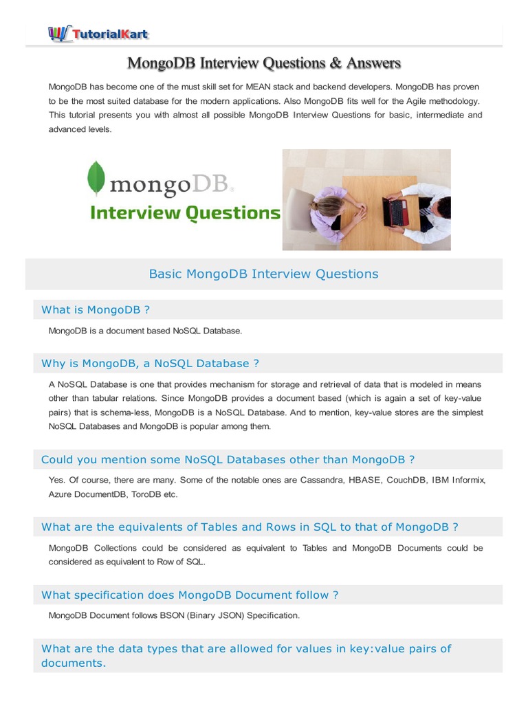 Basic Mongodb Interview Questions | PDF | Mongo Db | No Sql