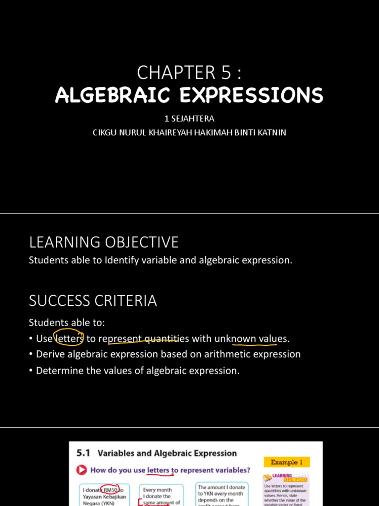 Understanding Algebraic Expressions | PDF | Language Arts & Discipline ...