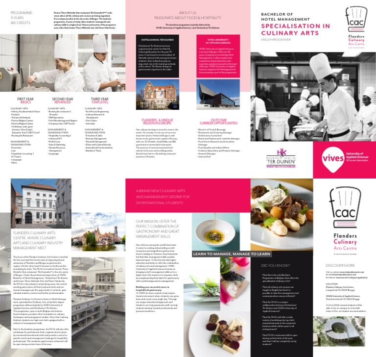 Specialisation in Culinary Arts: Programme: 3 Years 180 Credits | PDF ...