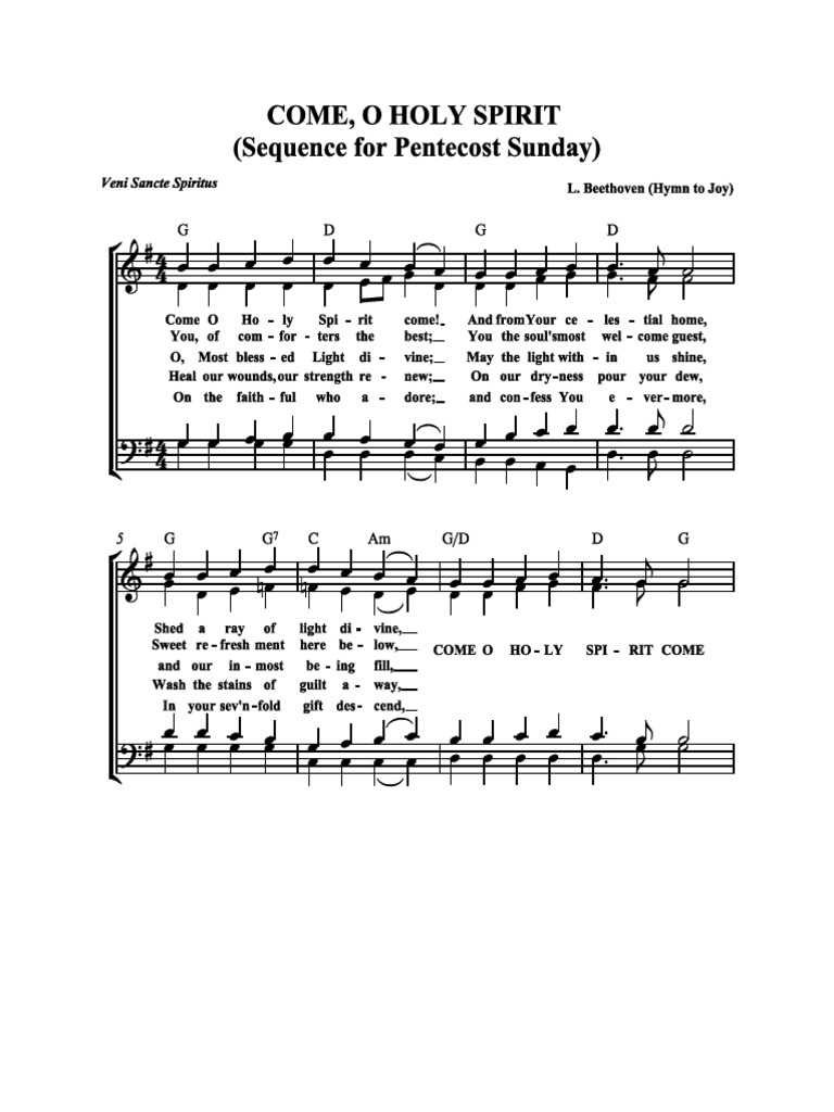 Come O Holy Spirit Come Sequence | PDF