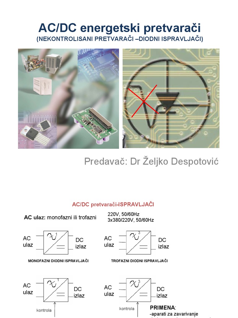 AC - DC Pretvaraci (Neupravljivi Diodni Ispravljaci | PDF