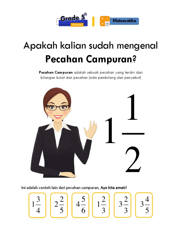 Mengubah Pecahan Campuran Menjadi Pecahan Biasa | PDF
