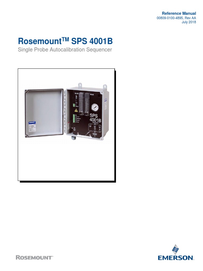 Manual Sps 4001b Single Probe Autocalibration Sequencer Rosemount en ...