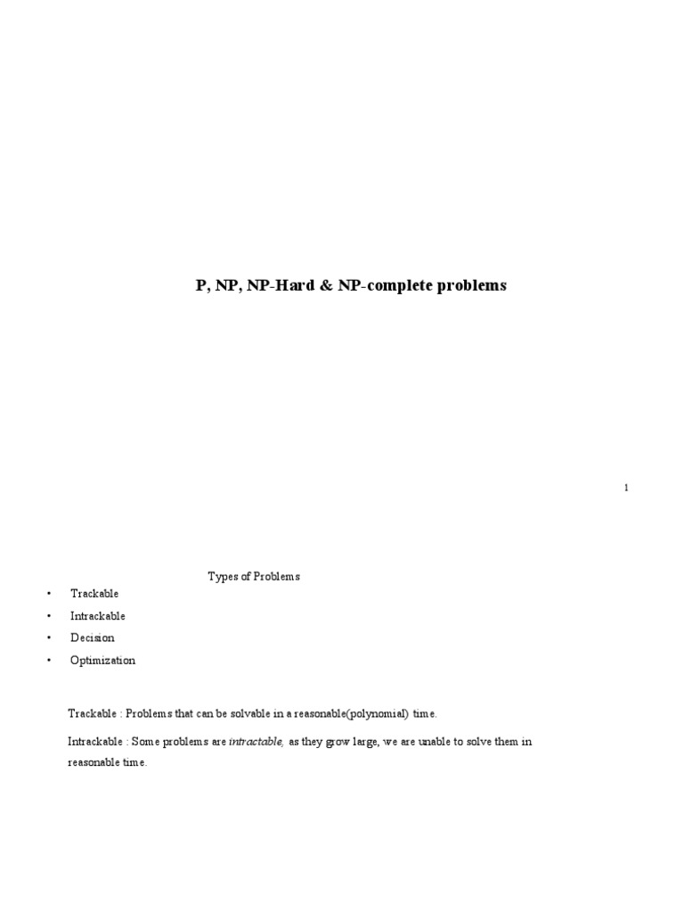 P NP NP Complete Examples | PDF | Time Complexity | Computational ...
