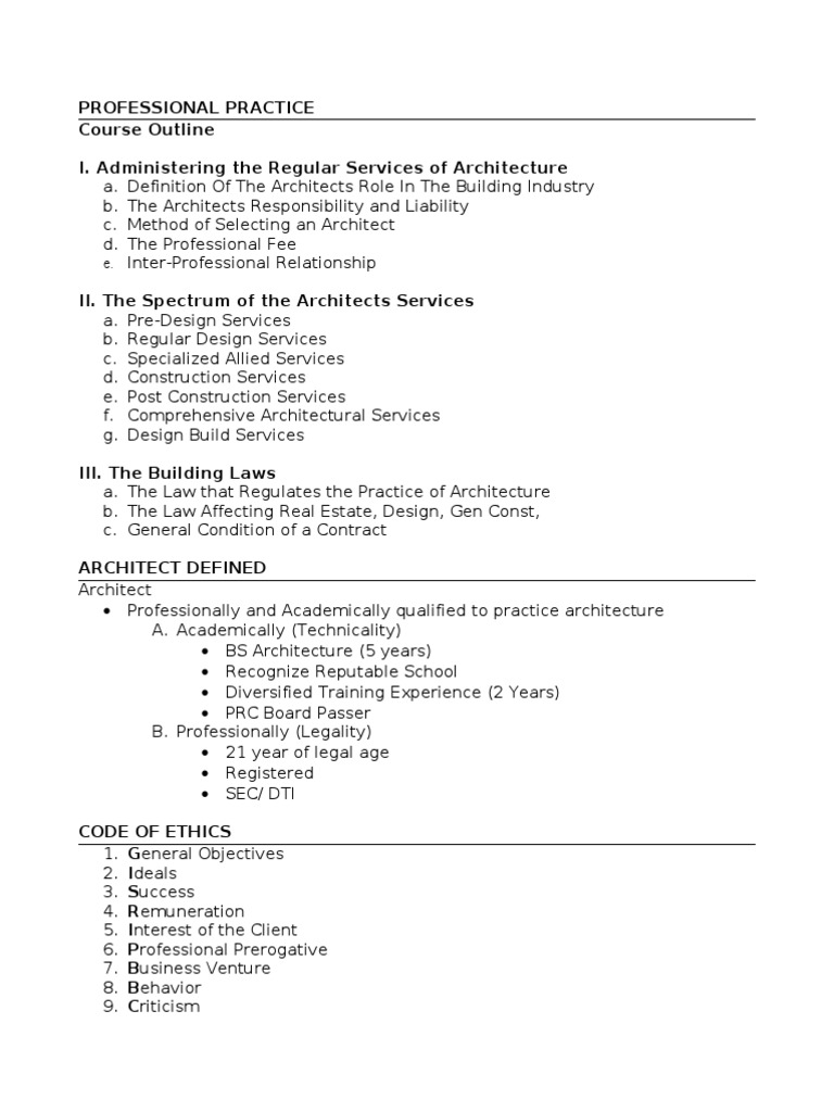 Prof Prac | PDF | Architect | Profession