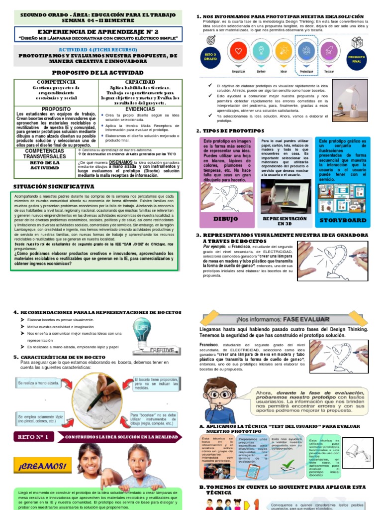 Semana 4 - Eda 2 - Act. 4 - Fase Prototipar y Evaluar | PDF | Diseño | El pensamiento de diseño