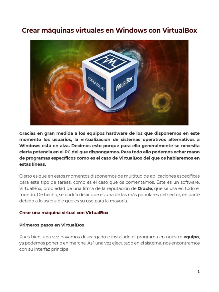Guía de VirtualBox para Windows | PDF | Programación | Programa de computadora