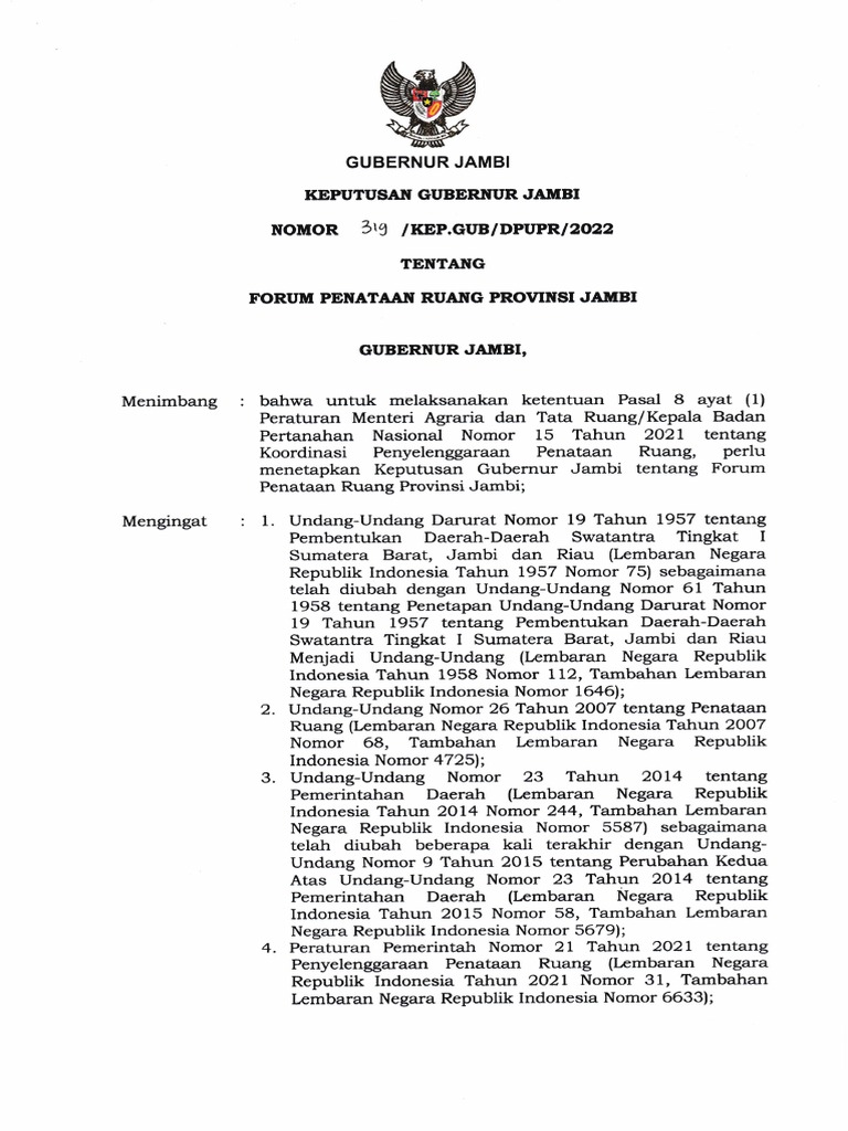 SK Forum Penataan Ruang. | PDF