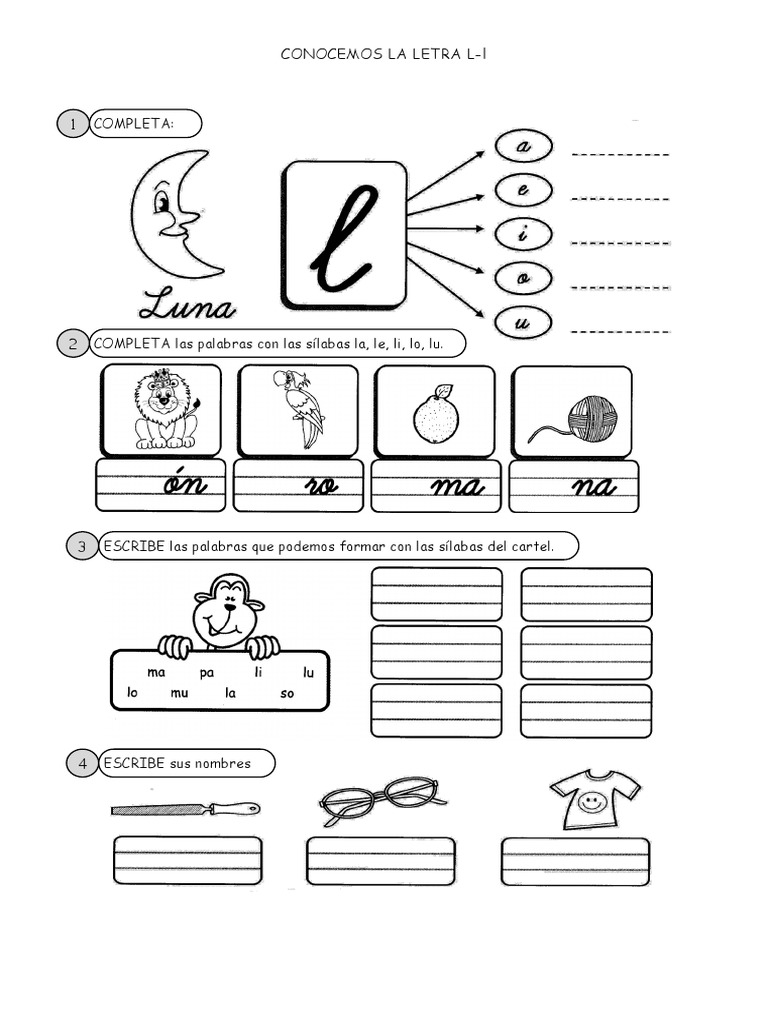 Conocemos La Letra L | PDF | Artes del Lenguaje y Comunicación