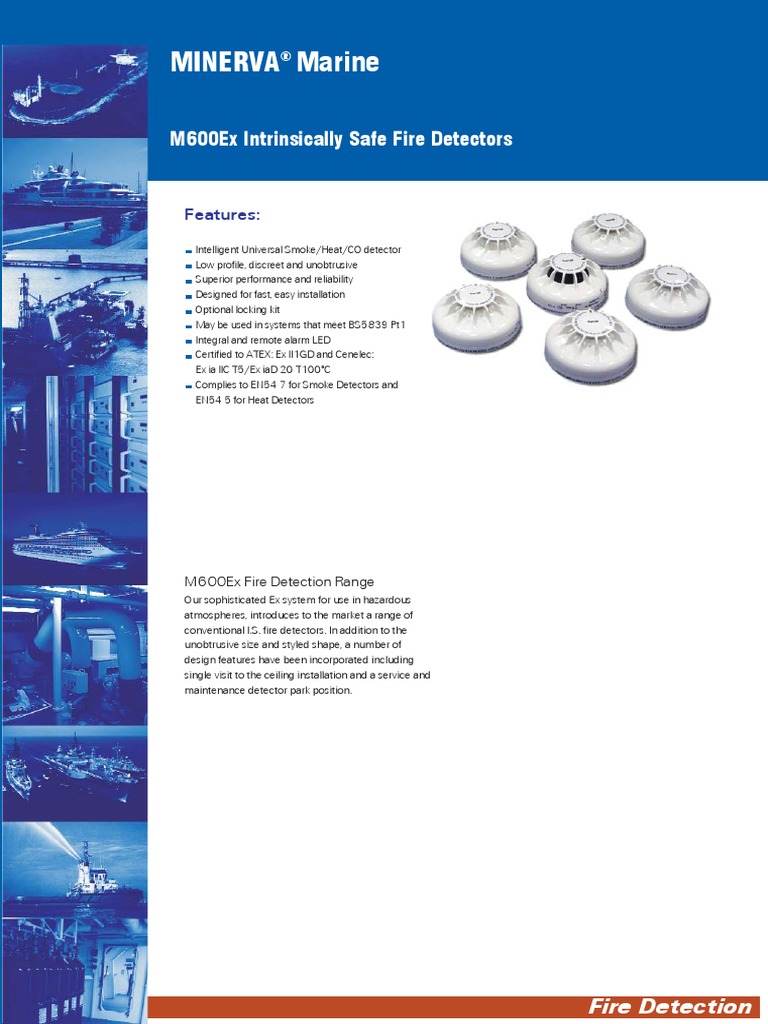 Minerva Marine: M600Ex Intrinsically Safe Fire Detectors | PDF | Smoke ...
