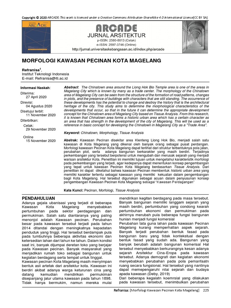 Morfologi Kawasan Pecinan Kota Magelang | PDF | Seni