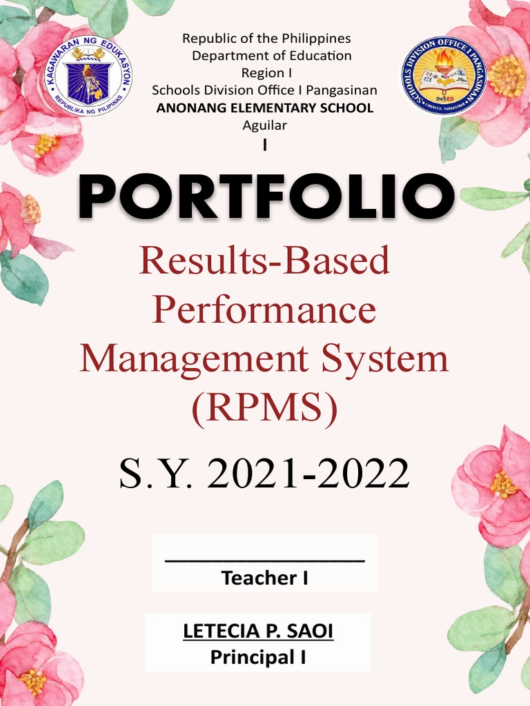 Rpms Portfolio S.Y. 2021 2022 | PDF | Learning | Lesson Plan
