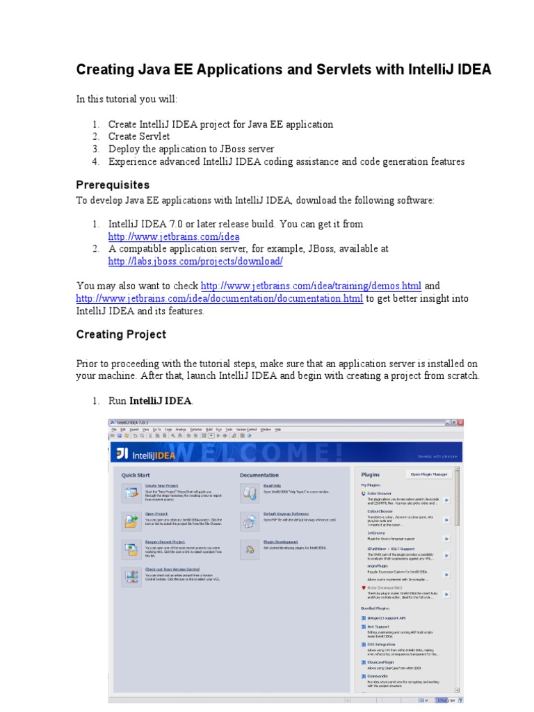 Creating Java EE Applications and Servlets With IntelliJ IDEA | PDF