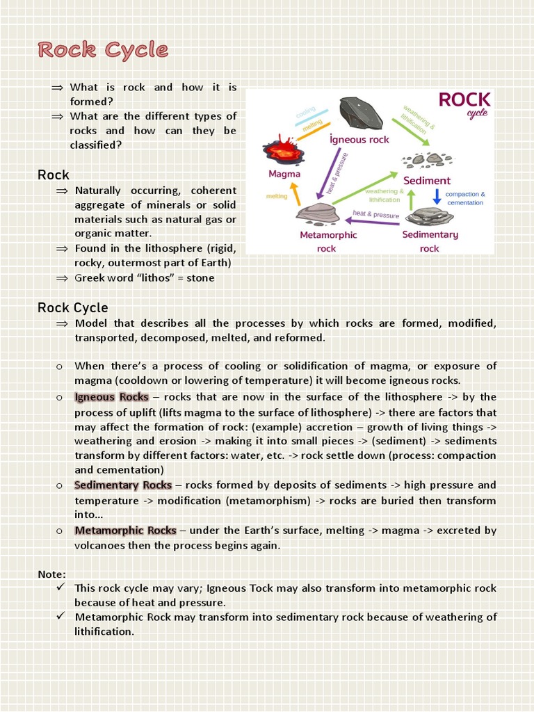 2nd Quarter Science Notes | PDF | Rock (Geology) | Clastic Rock