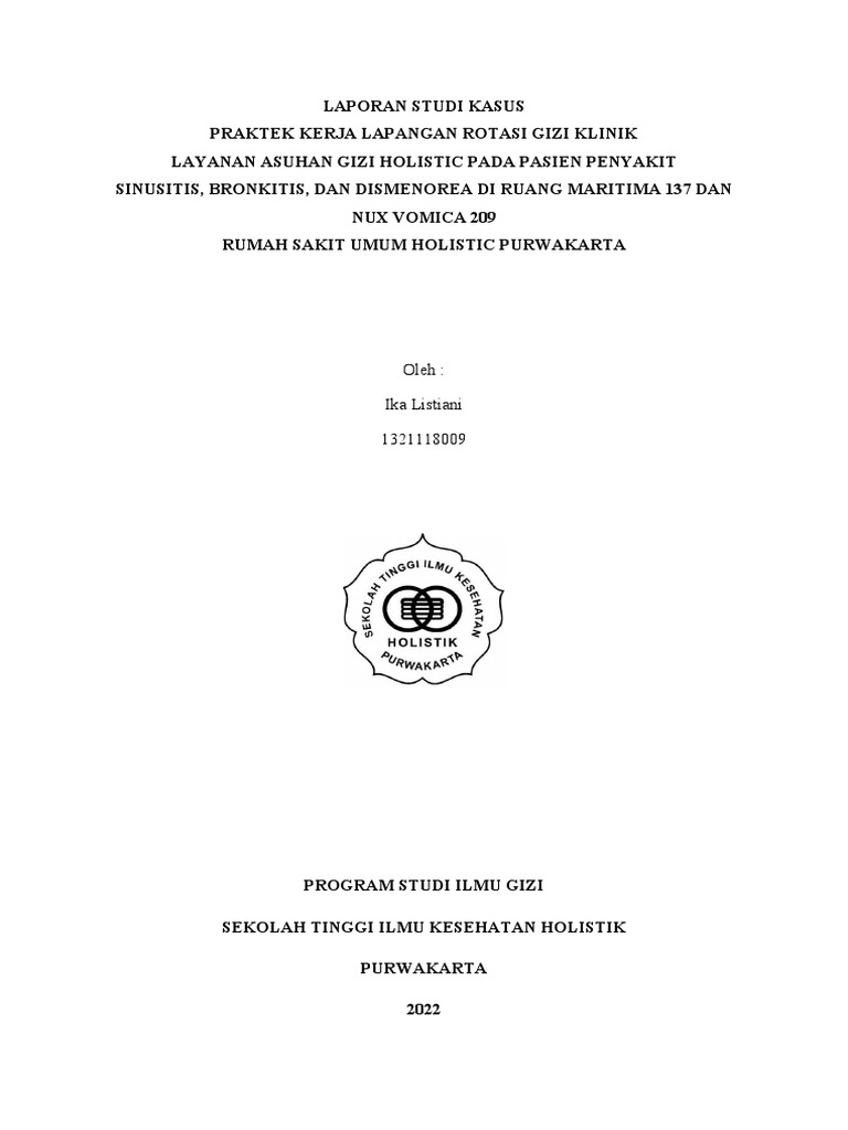 Laporan Holistik - Ika Listiani | PDF | Sains & Matematika