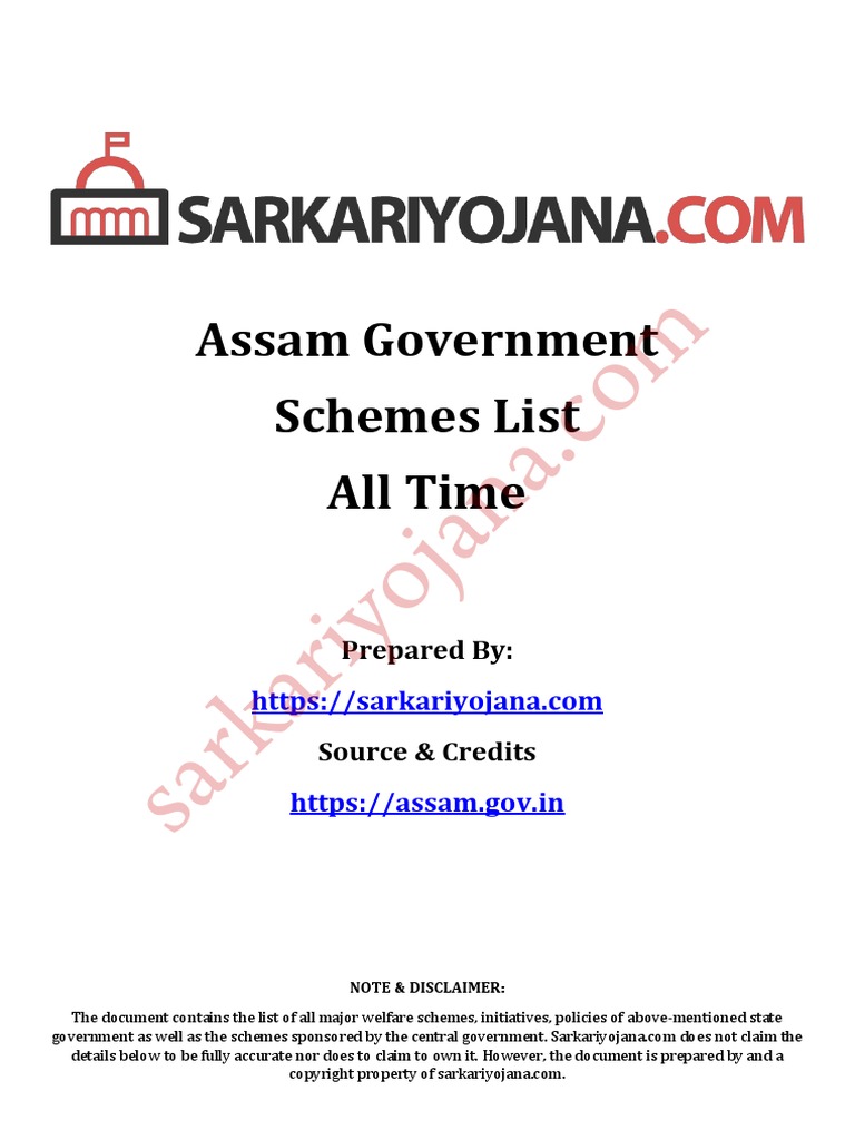Assam Schemes List | PDF