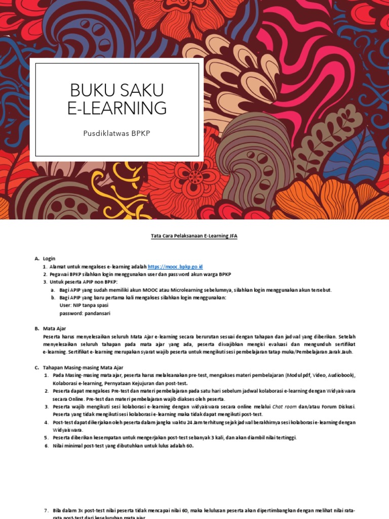 Final Buku Saku Elearning | PDF