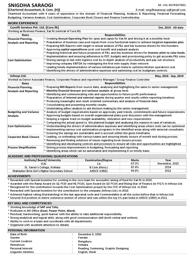 Naukri SnigdhaSaraogi (5y 7m) | PDF | Budget | Capital Expenditure