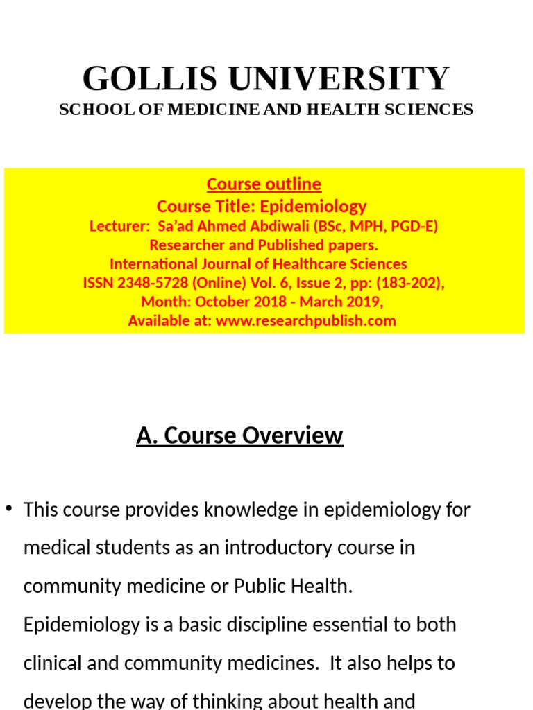Epidemiology PPT | PDF | Epidemiology | Infection