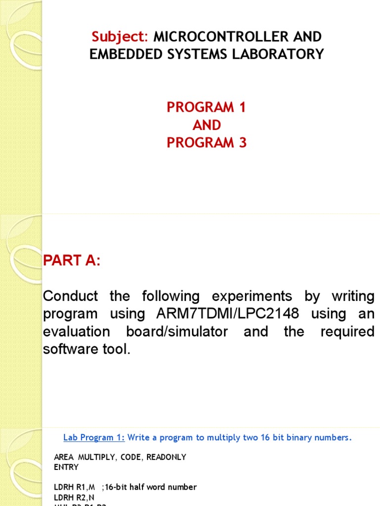 Microcontroller and Embedded Systems Laboratory: Subject | PDF | Computers