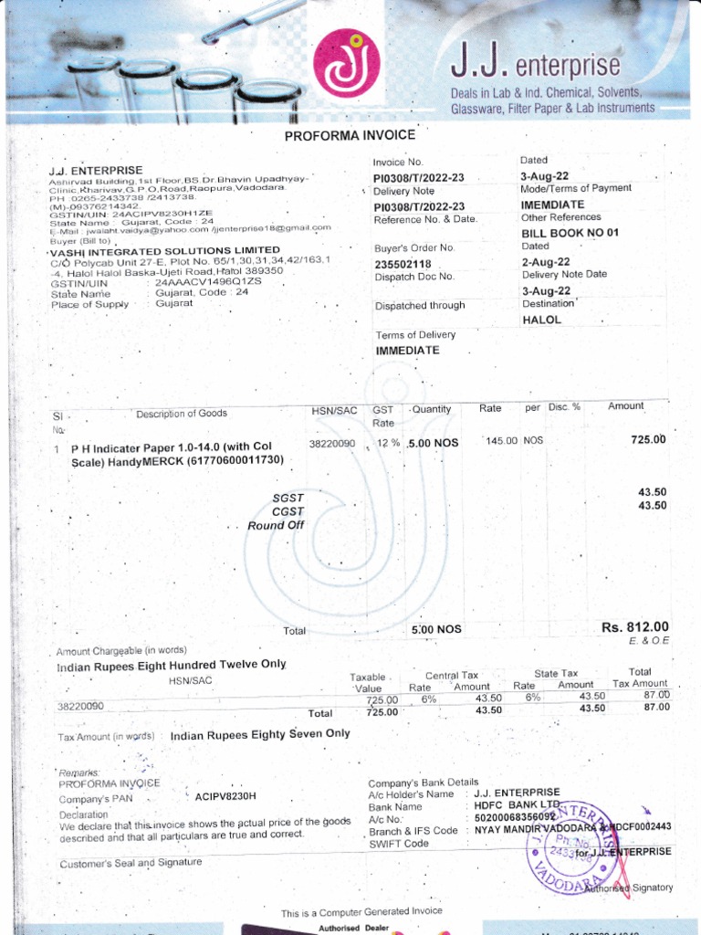 Proforma Invoice | PDF | Business Documents | Accounting