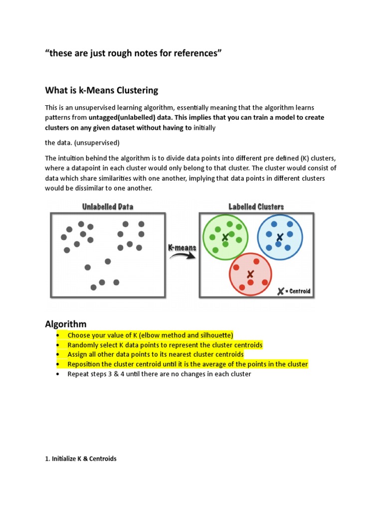 "These Are Just Rough Notes For References" What Is K-Means Clustering ...