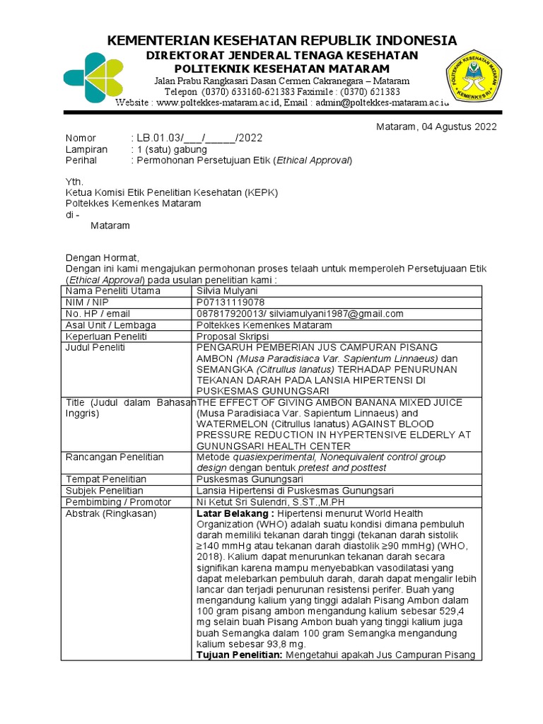 Form Permohonan Pengajuan Ec | PDF