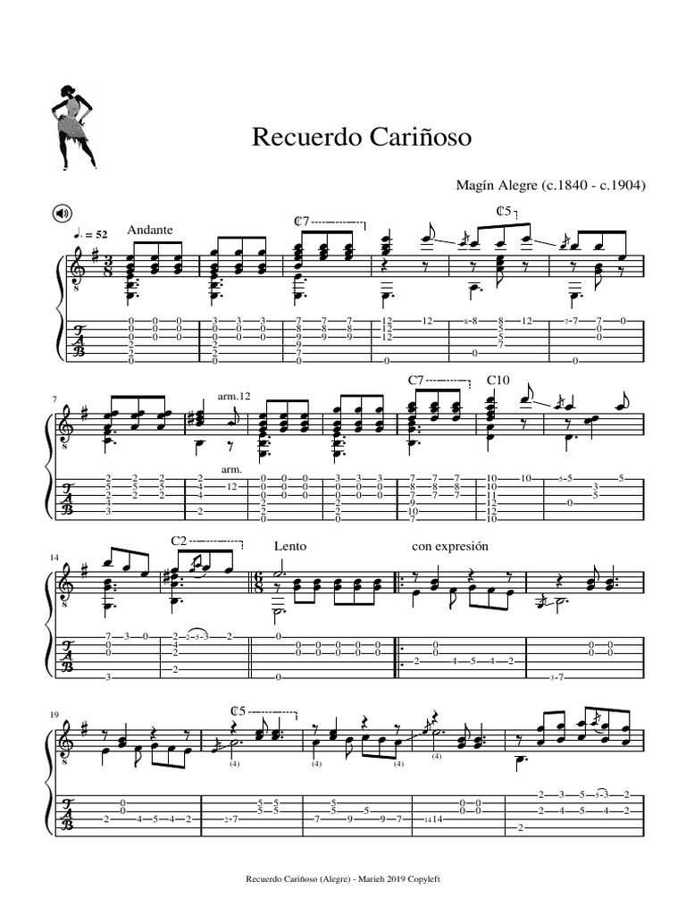 Alegre Recuerdo Cariñoso Tab | PDF