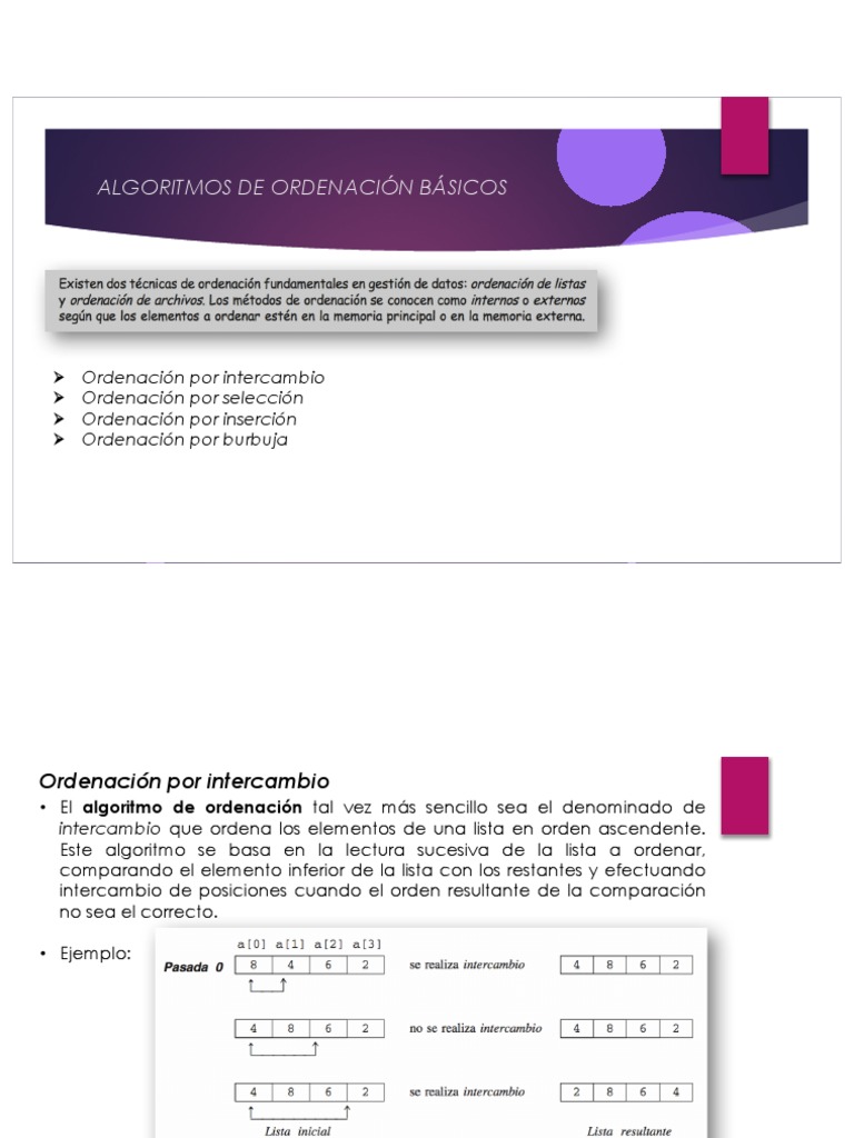 Ordenamiento | PDF | Algoritmos | Estructura de datos de matriz