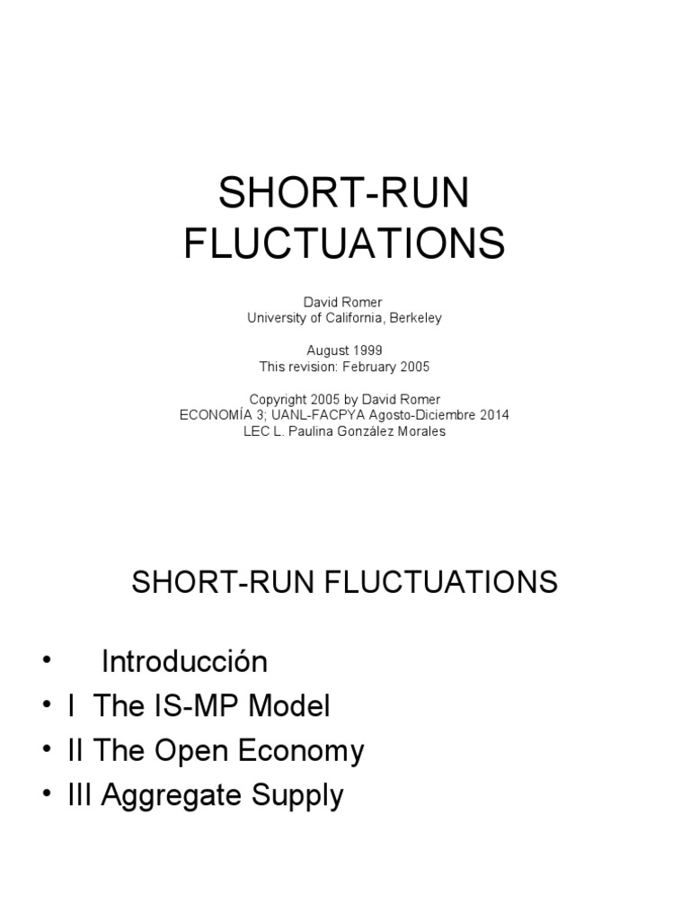 Short Run Fluctuations.ppt | PDF | Inflación | Tasas de interés