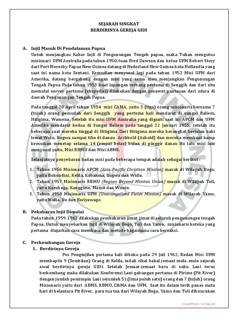 Ringkasan Sejarah Gidi | PDF