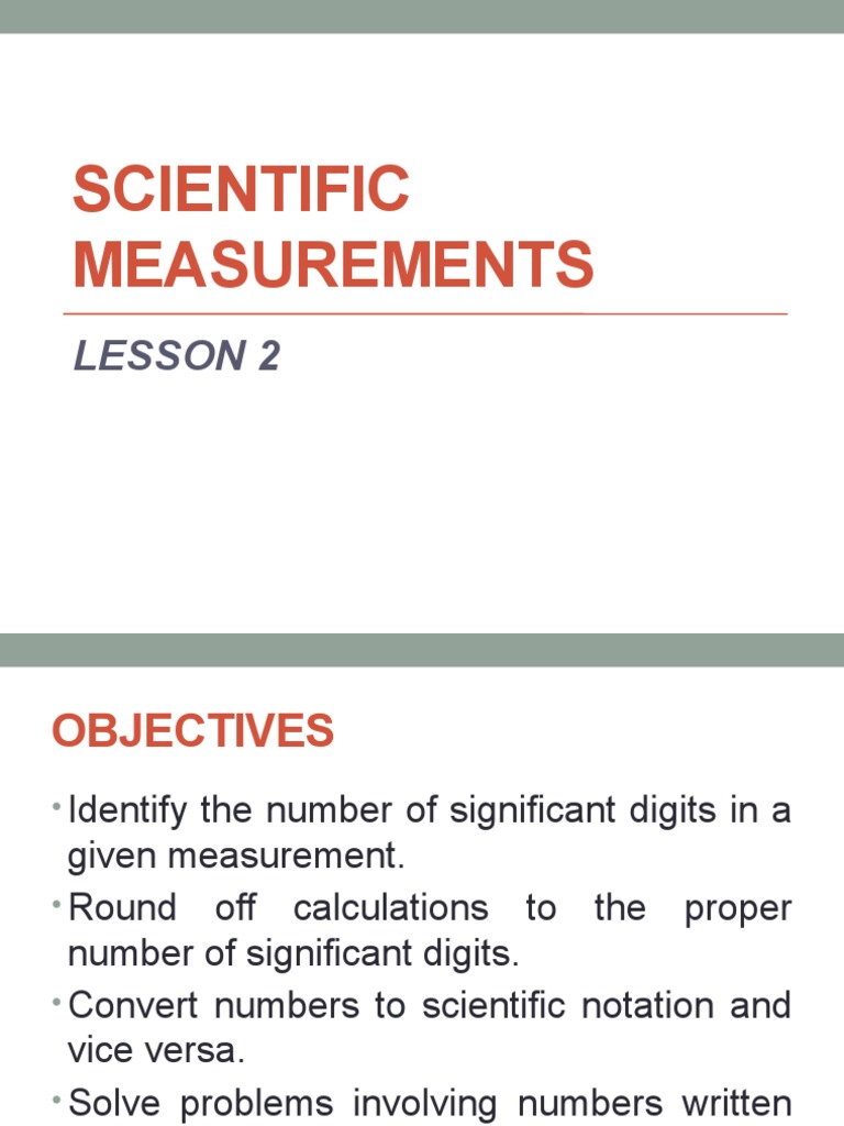 Scientific Measurements Lesson 2 | PDF | Volume | Significant Figures