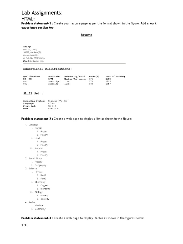 CDAC Lab Assignments Mar 18 | PDF | World Wide Web | Internet & Web