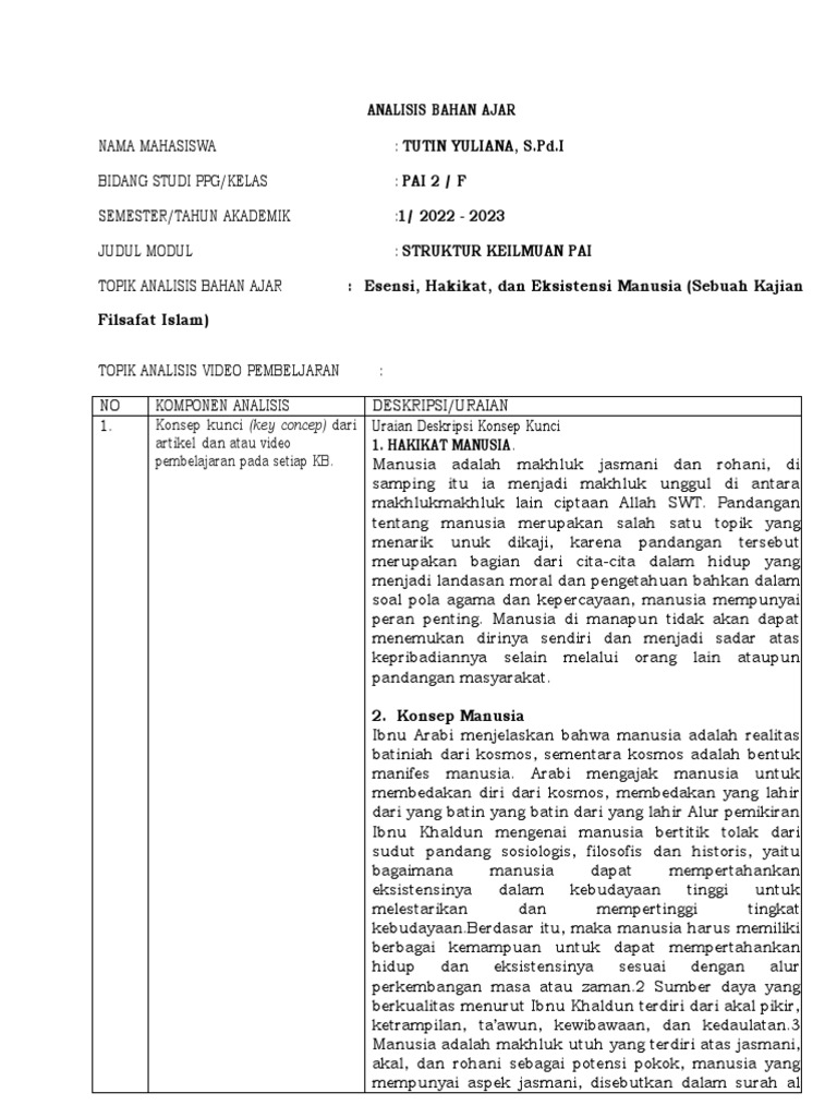 Analisis Bahan Ajar KB 2 | PDF