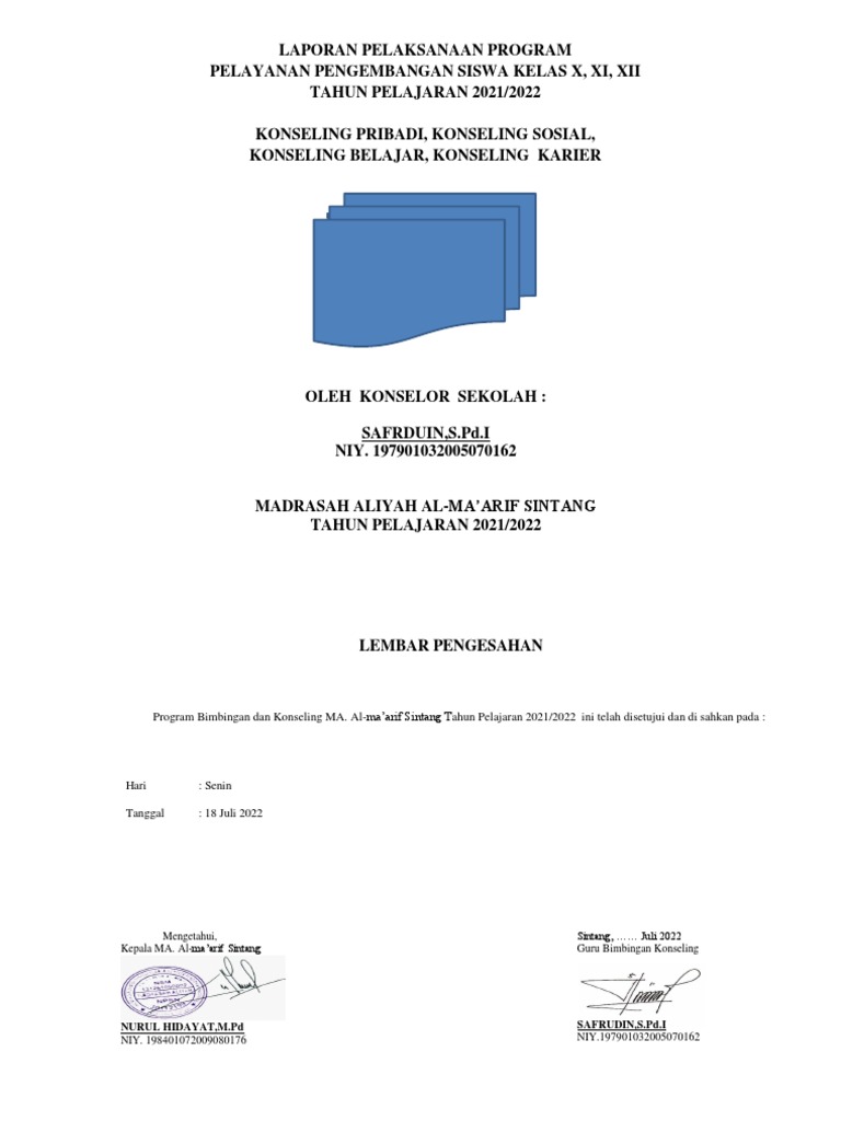 Lap. Program Layanan Konseling Ma | PDF