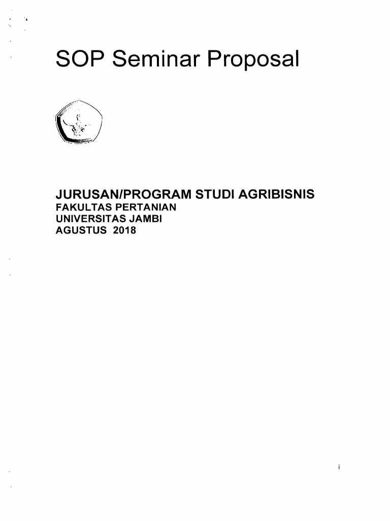 SOP Seminar Proposal Agribisnis | PDF