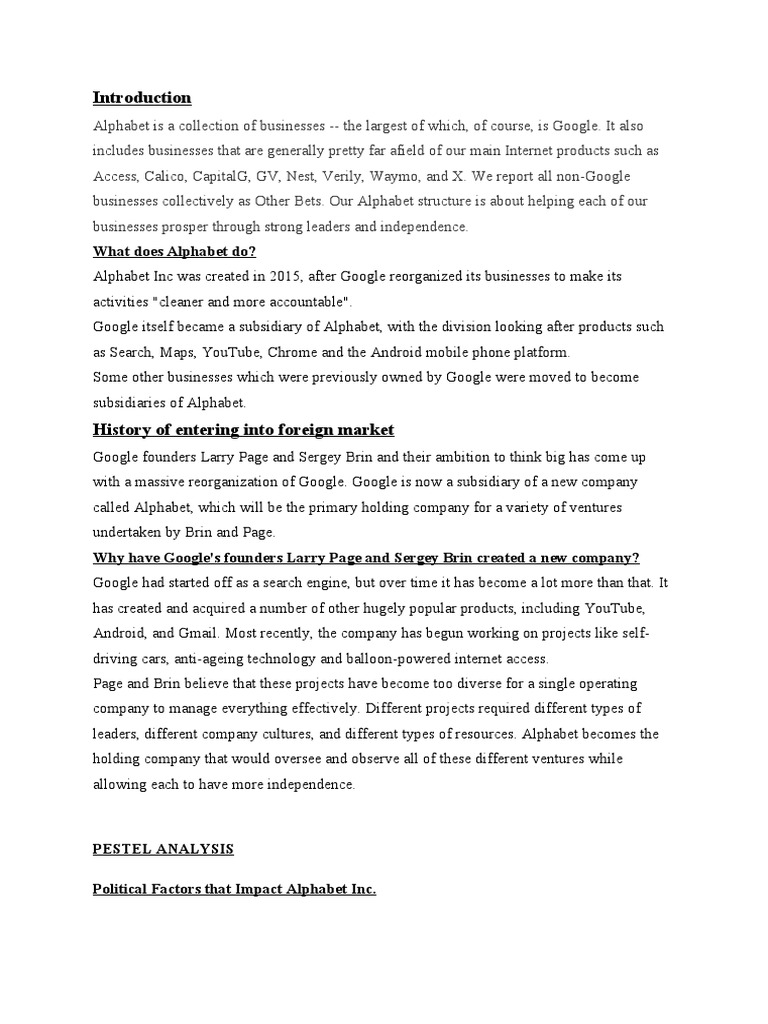 Alphabet | PDF | Microsoft | Economic Growth