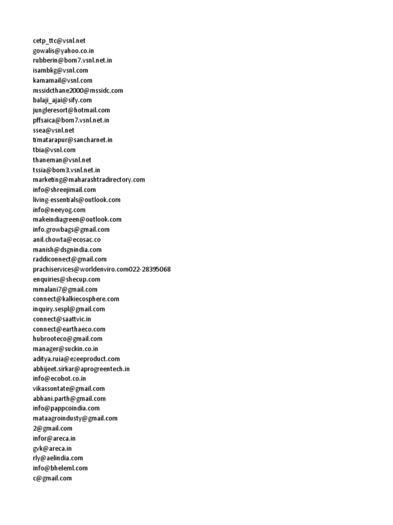 Industrial Email Directory | PDF