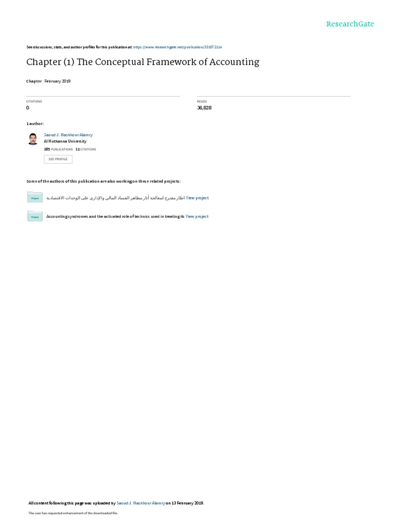 Chapter (1) The Conceptual Framework of Accounting: February 2019 | PDF ...