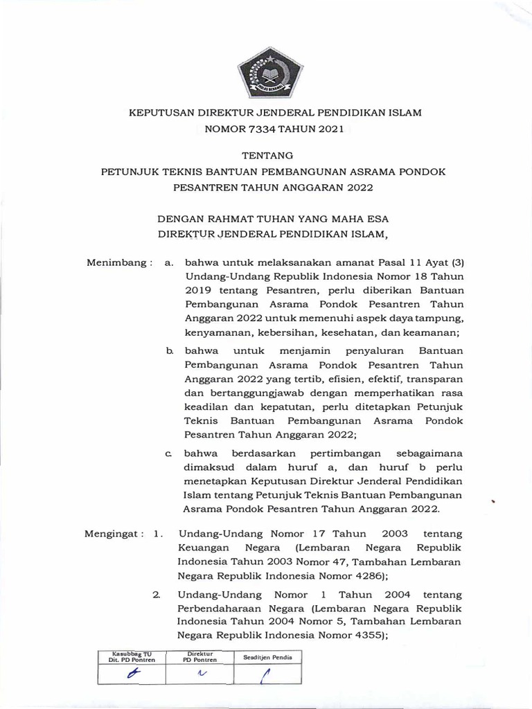 Juknis Pembangunan Asrama 2022 | PDF