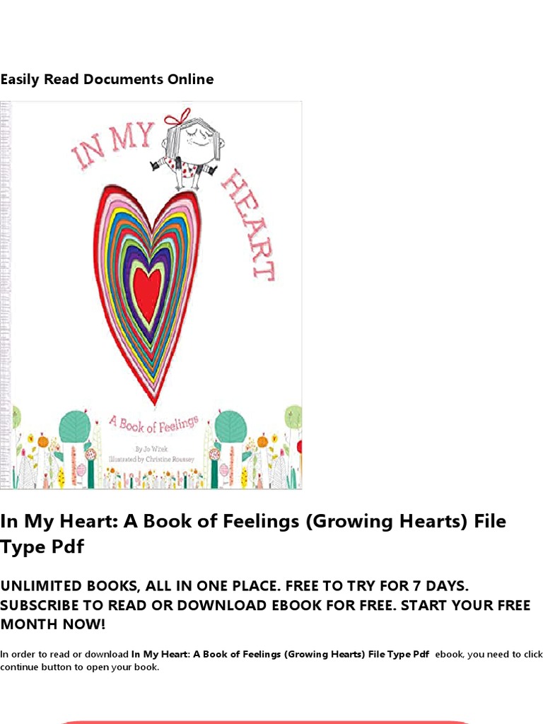 In My Heart A Book of Feelings Growing Hearts | PDF