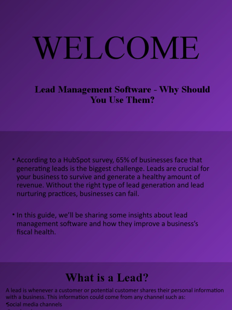 Benefits of Lead Management Software | PDF | Information | Social Media