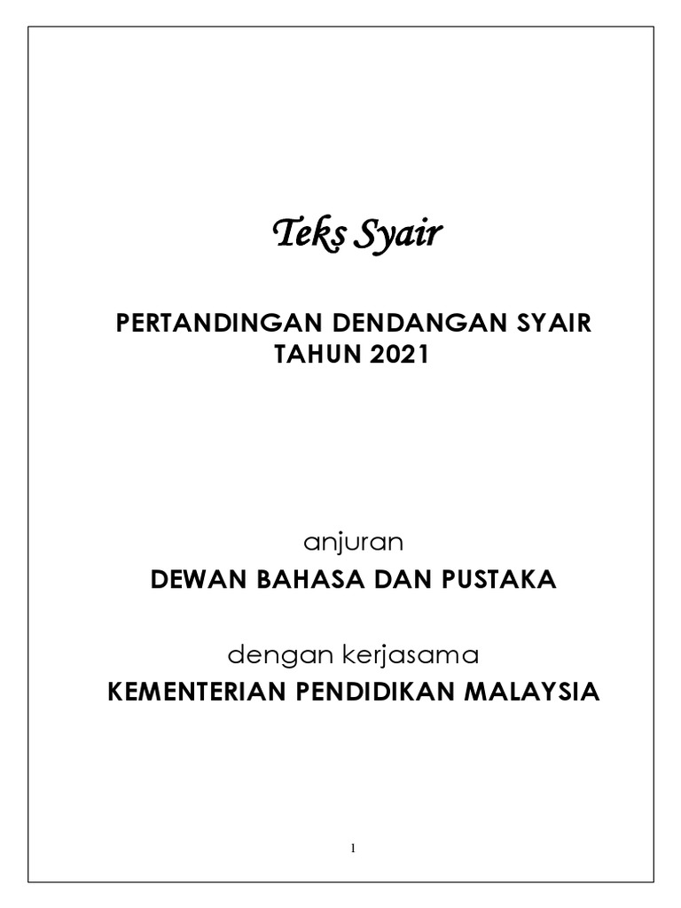 Teks Syair | PDF | Puisi