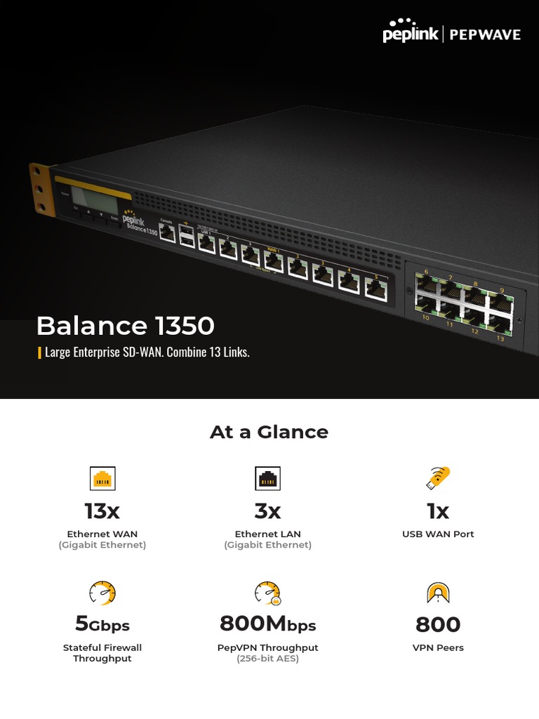Peplink Balance 1350 Datasheet | PDF | Communications Protocols ...