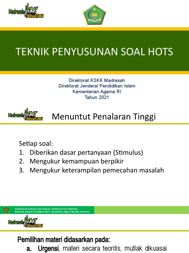 Teknik Penyusunan Soal HOTS Pendidikan | PDF | Karier & Perkembangan ...