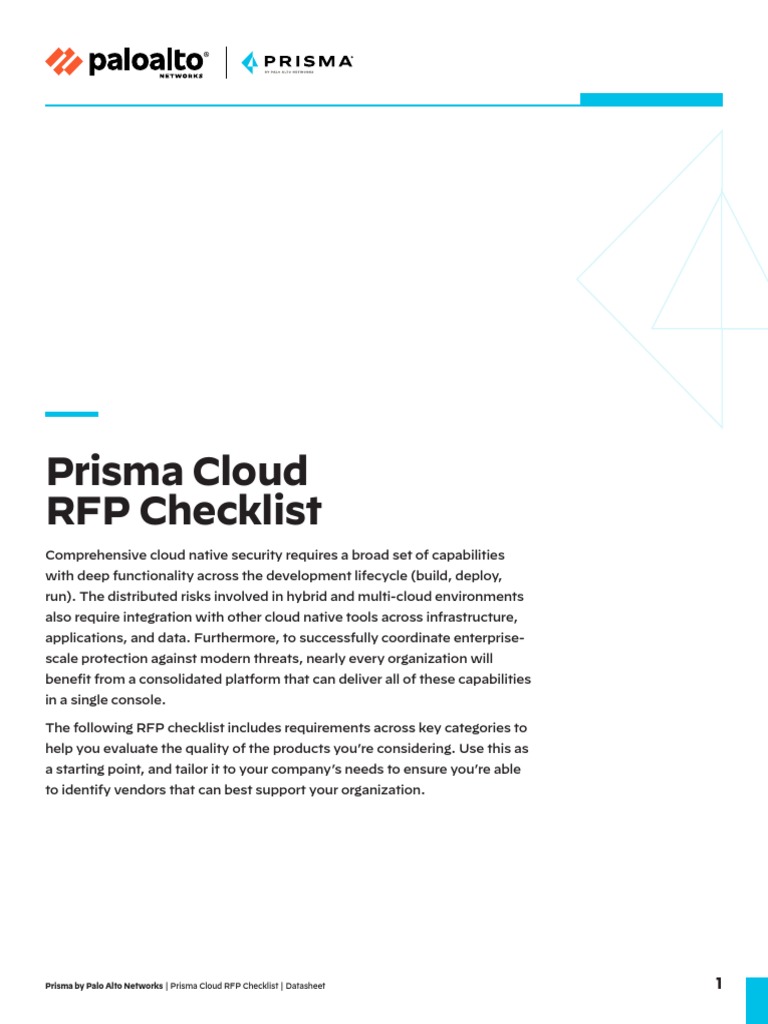 prisma-cloud-rfp-checklist | PDF | Cloud Computing | Vulnerability ...