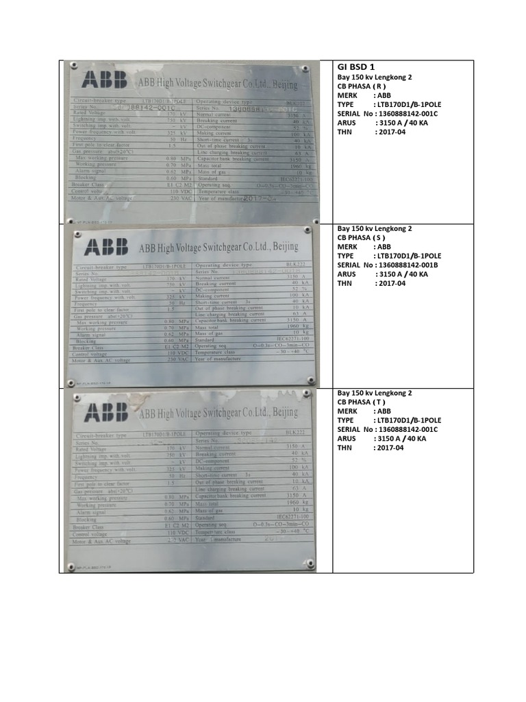 Bay 150 KV Lengkong 2 bsd1 Ok | PDF | Computers | Technology & Engineering