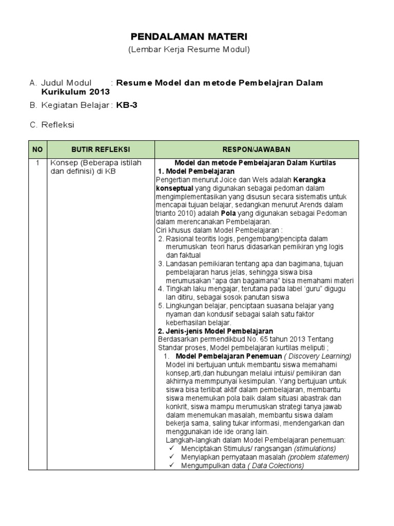Lk3 - Aris Resume Pendalaman Materi PPG 2022 | PDF