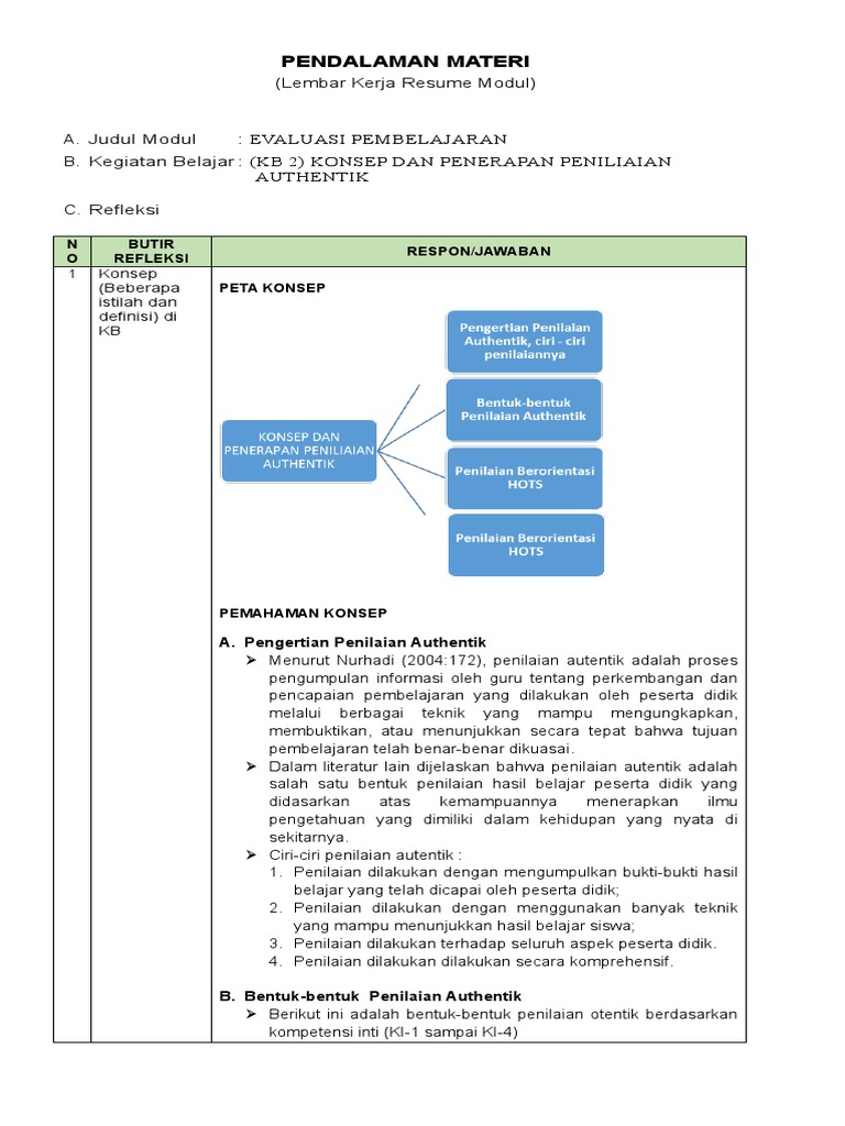 LK KB 2 - Resume Evaluasi Pembelajaran | PDF